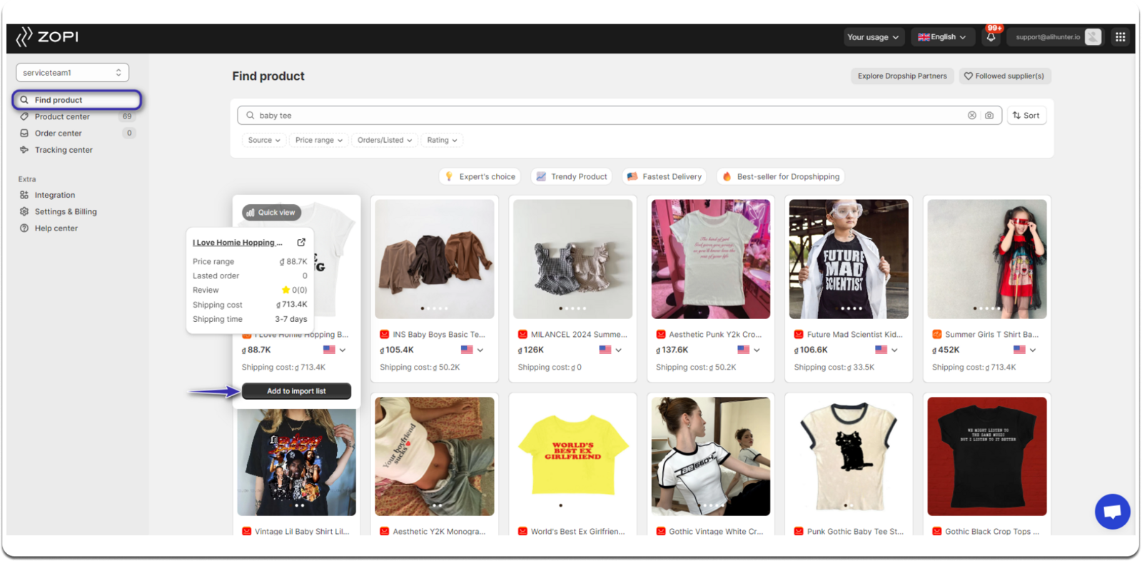 One-Click Import Products to your Zopi - Zopi Help Desk